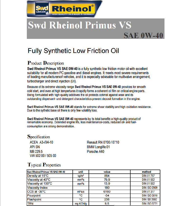 看到網路上這瓶Swd Rheinol 0w40好像很不錯…